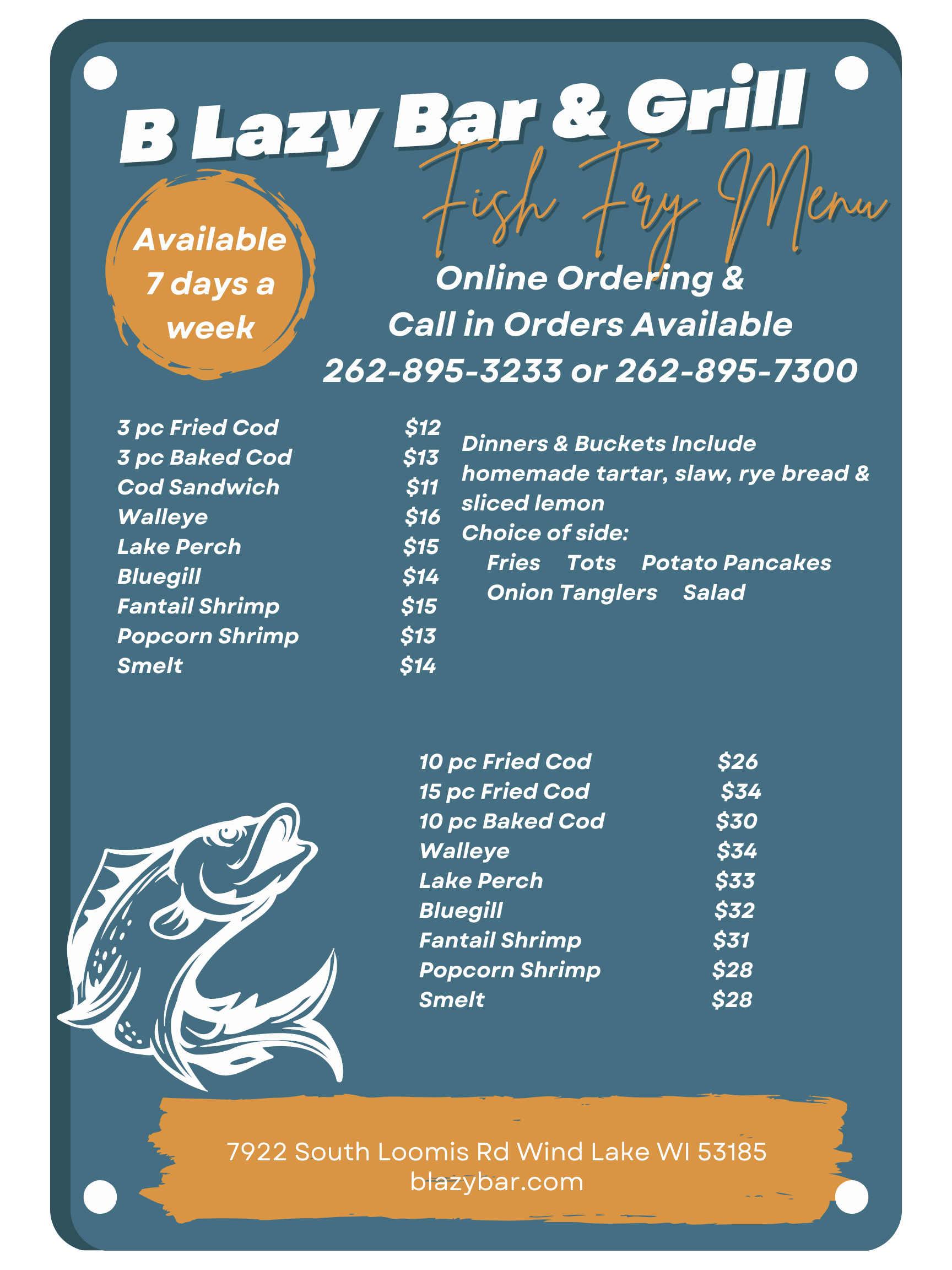 Menu – B-lazy Bar & Grill